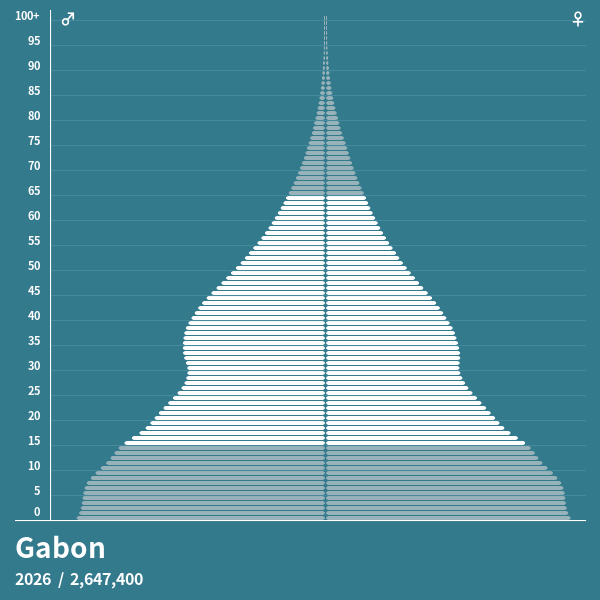Population Pyramid of Gabon at 2026 - Population Pyramids