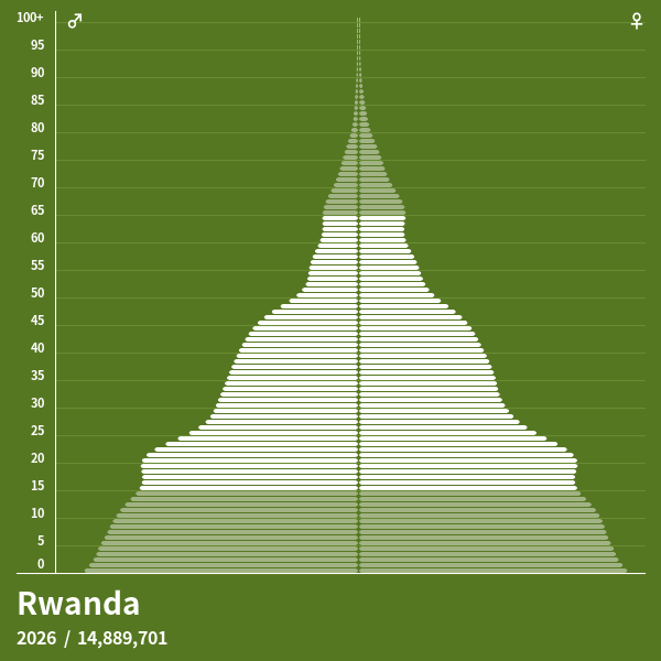 Pyramide de population de Rwanda 2026 - Pyramides de population